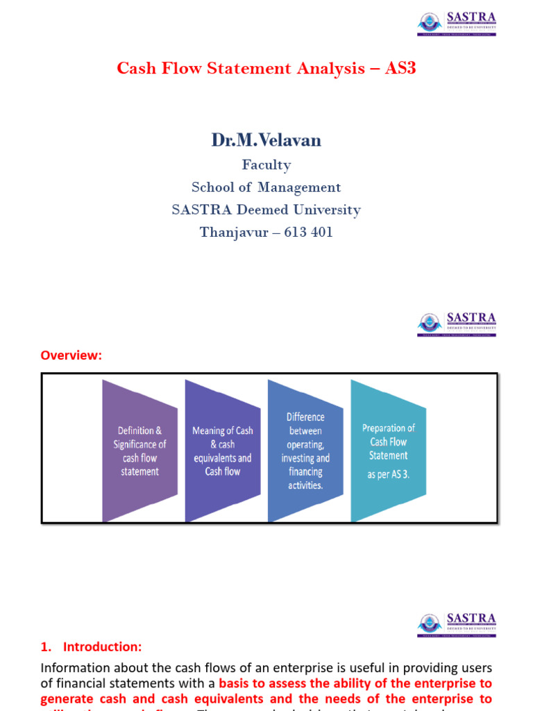 AS3 Cash Flow Statement Overview | PDF | Expense | Investing