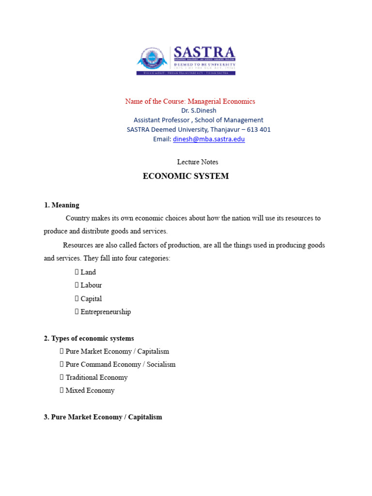 Overview of Economic Systems Explained | PDF | Economics | Economic System