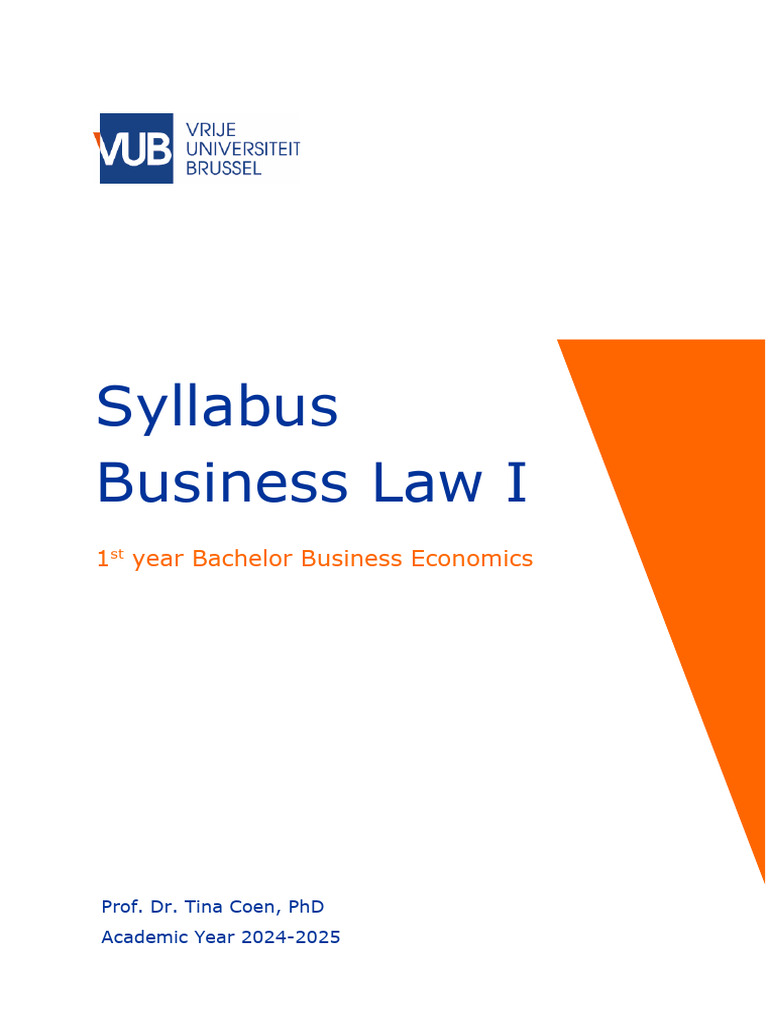 2425 - Syllabus Business Law I | PDF | Intellectual Property | Civil ...