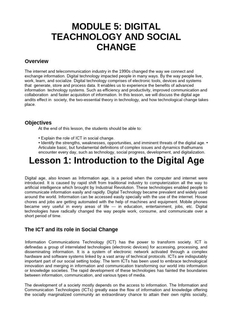 MODULE 5 Reading Material | PDF | Educational Technology | Automation