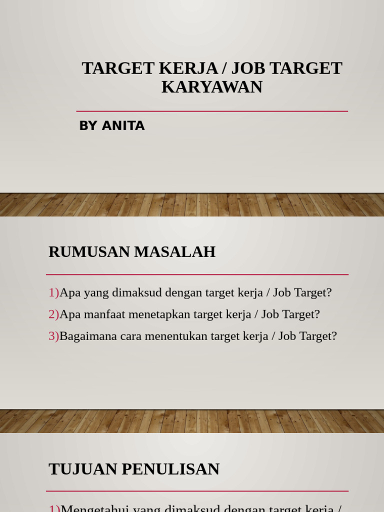 Memahami Target Kerja Karyawan | PDF