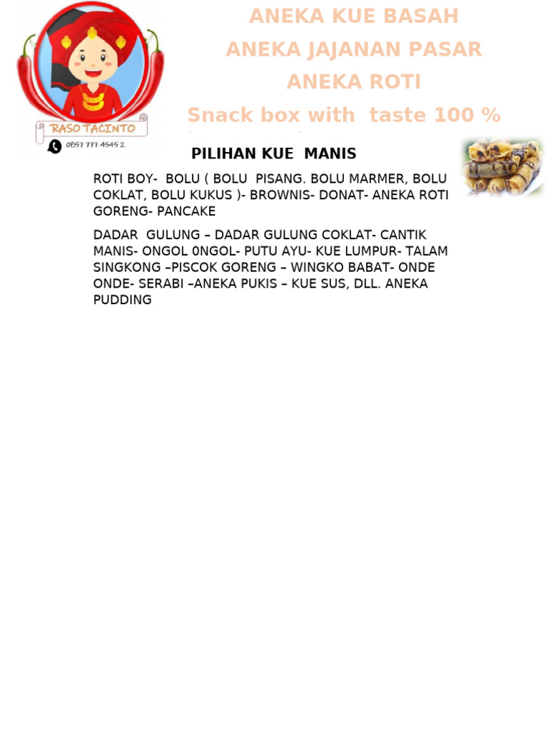 MENU SNACK BOX | PDF