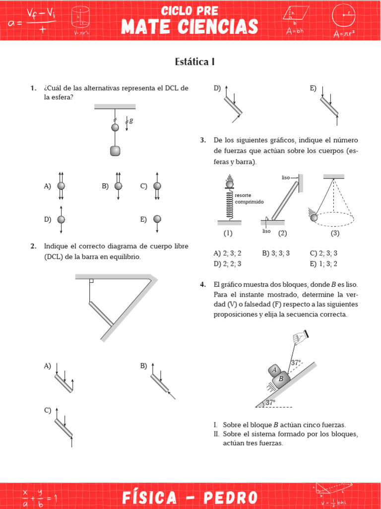 Semana 05 Estática I | PDF | Ingeniería mecánica | Mecánica