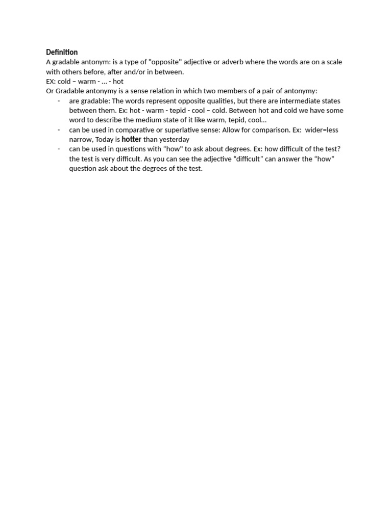 gradable antonymy | PDF