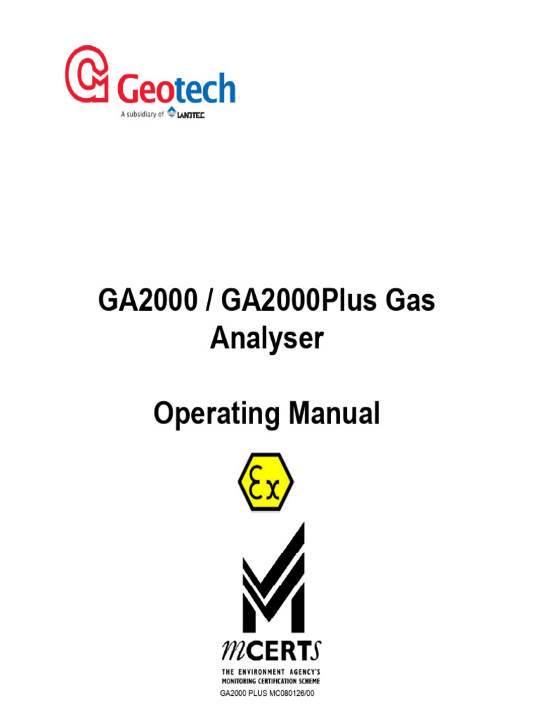 GA2000 Plus Gas Analyser Manual | PDF