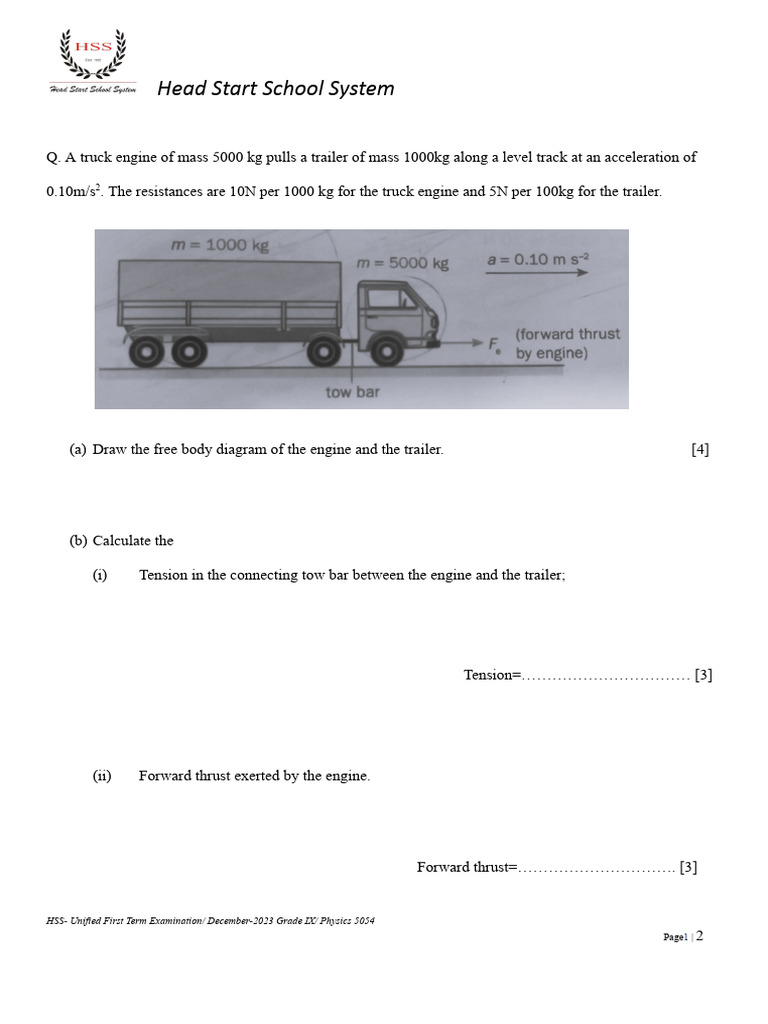 Head Start School System: HSS-Unified First Term Examination/ December ...
