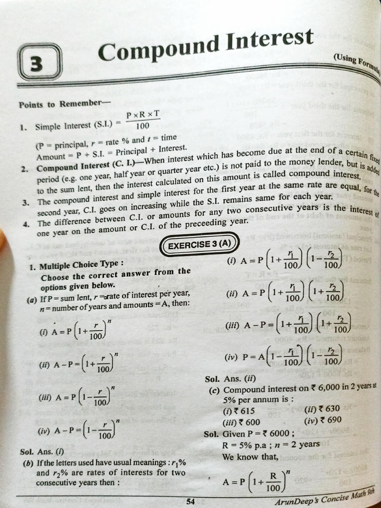 CHP 3 - Compound Interest (With Formula) | PDF