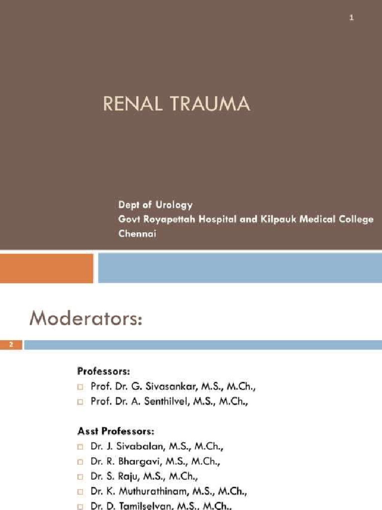 Gu Trauma- Renal 1 | PDF