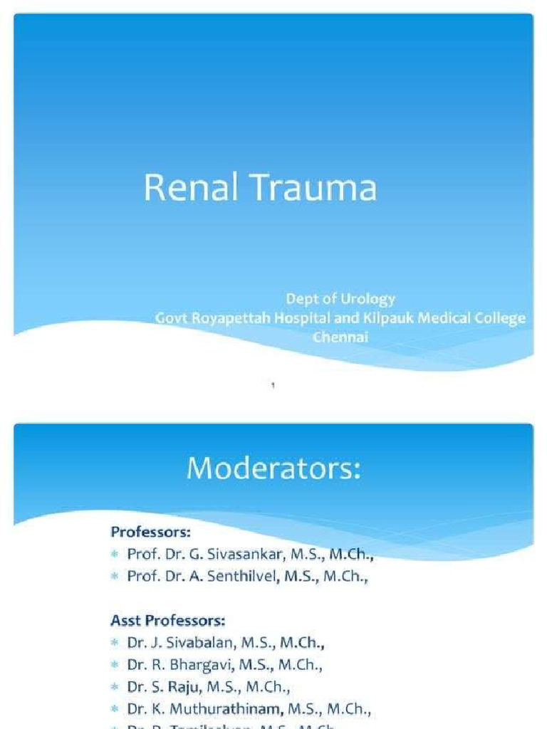 Gu Trauma- Renal 2 | PDF