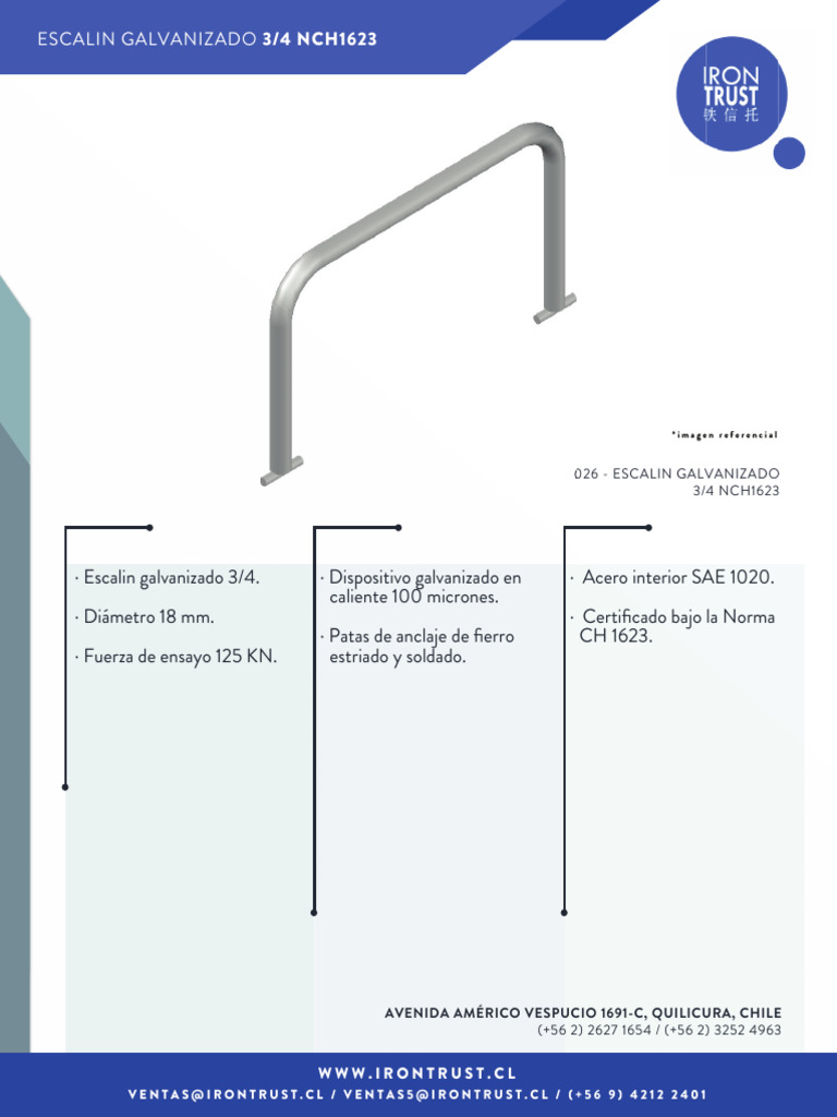 Escalín Galvanizado 3/4 NCH1623 | PDF