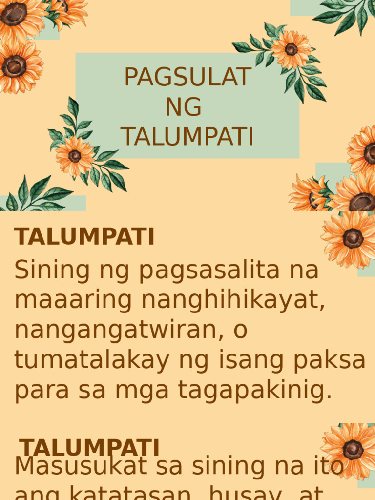Pagsulat NG Talumpati | PDF