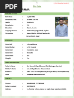 Hindu Marriage Biodata Format | PDF