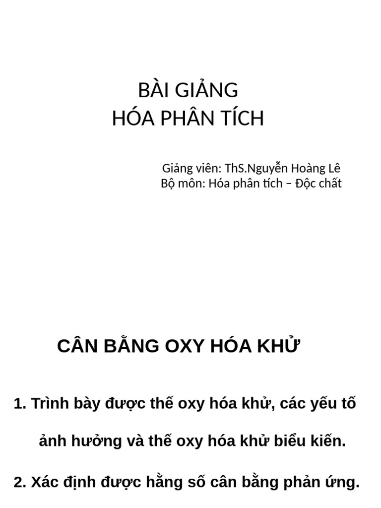 Aveo - Cân Bằng Oxh - Khử | PDF