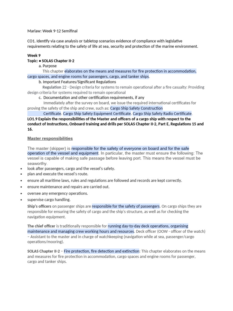 Marlaw Week 9 12 Semifinal | PDF | Sea Captain | Ships