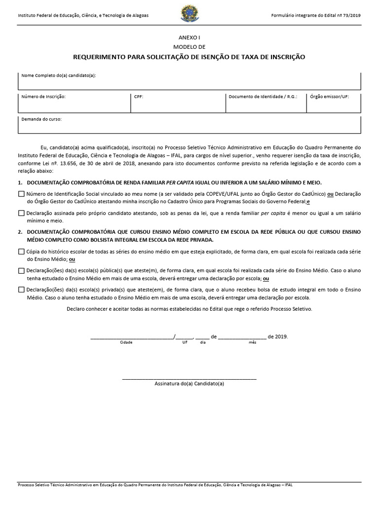 Formulários Requerimentos 1 | PDF