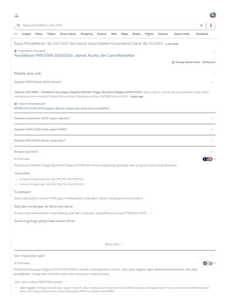 Biaya Pendaftaran Stan 2025 - Google Search | PDF