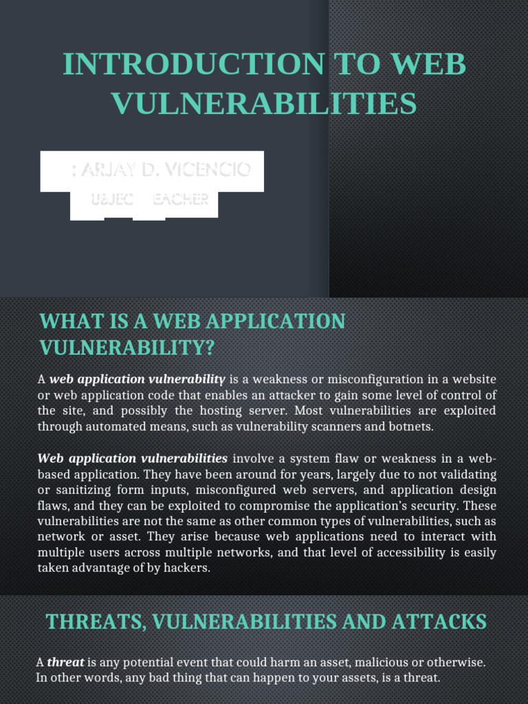 Chapter I. Web Vulnerabilities | PDF | Denial Of Service Attack | Domain Name System