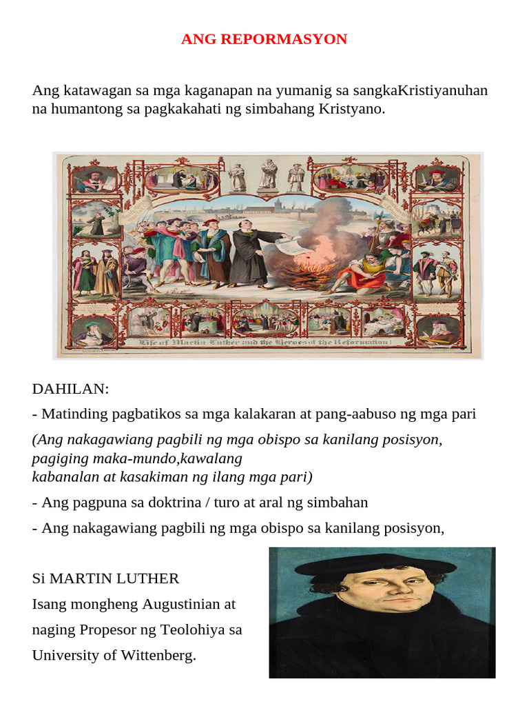 Ang Repormasyon | PDF