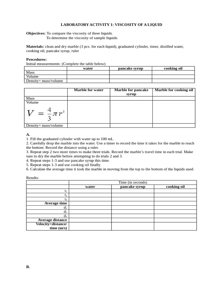 LIQUIDS-LAB-1 | PDF | Liquids | Viscosity