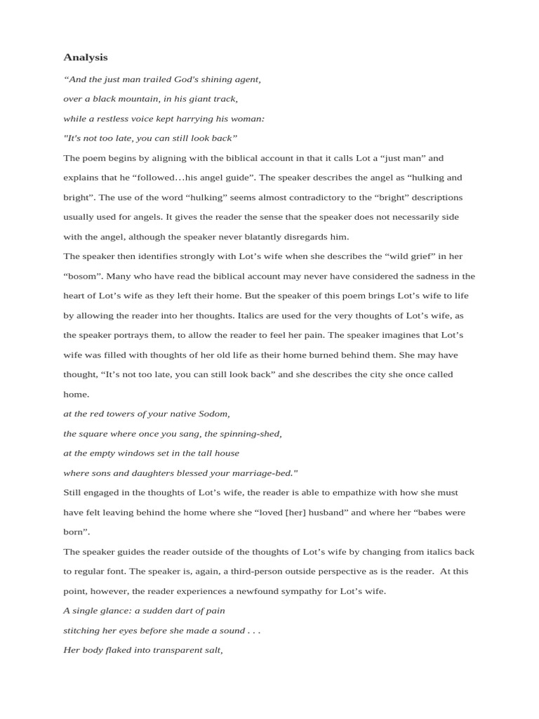 Lot's Wife - Anna Akhamatova | PDF | Poetry | Rhyme
