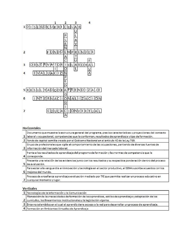 Crucigrama Sena Indu | PDF