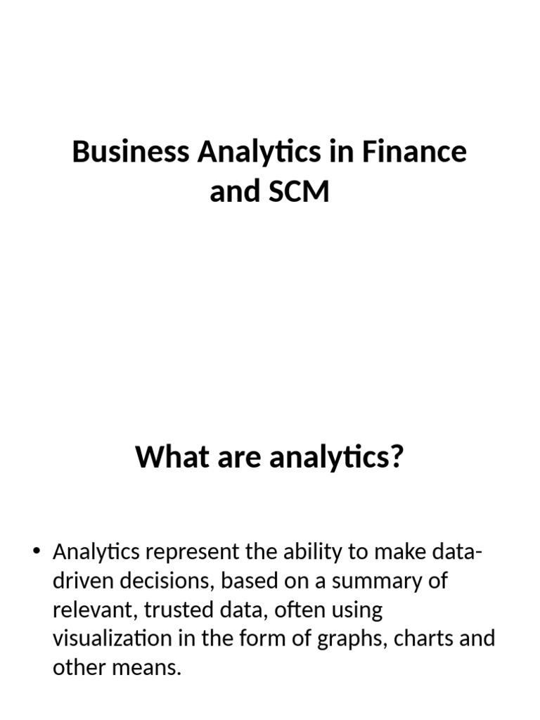 Business Analytics Chapter 3 | PDF | Analytics | Financial Statement Analysis