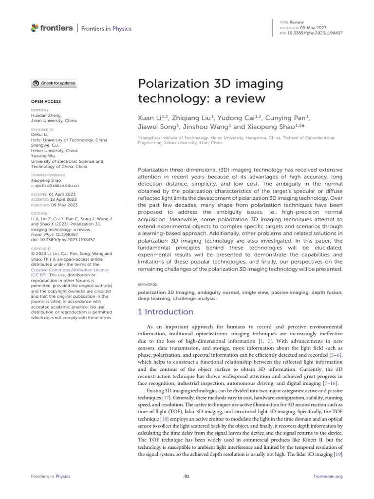 Polirisation Imaging Technologies | PDF | Polarization (Waves) | Reflection (Physics)