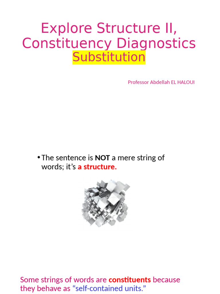 Lecture 2 - Substitution | PDF | Phrase | Language Mechanics