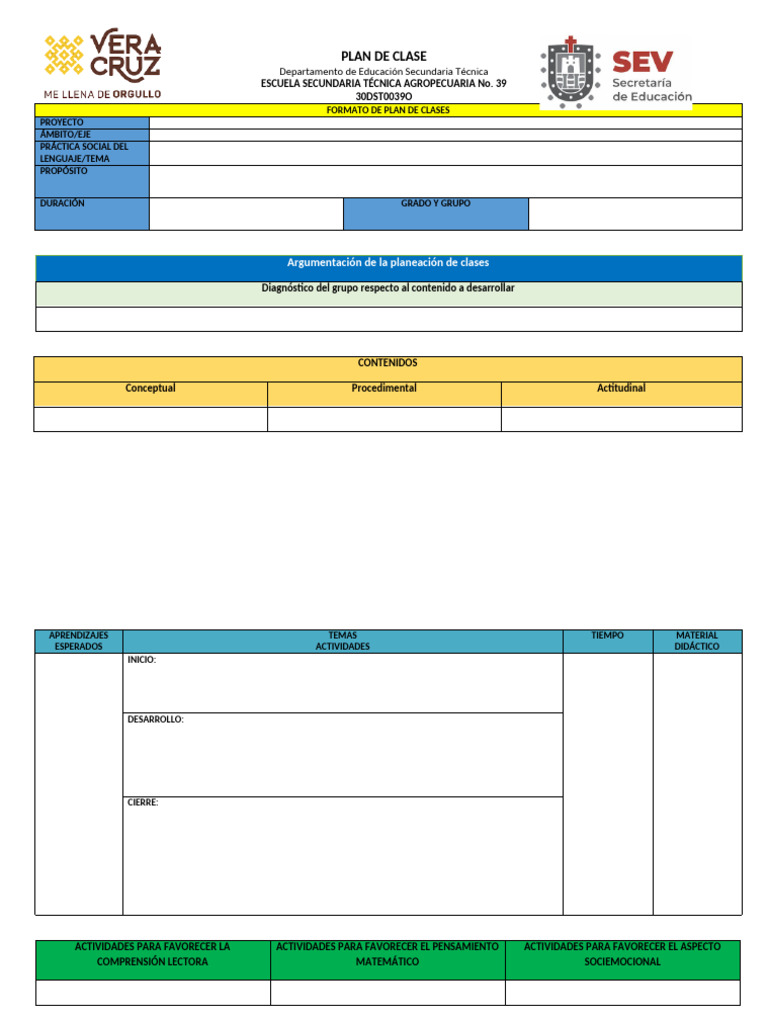 Formato de Plan de Clases | PDF