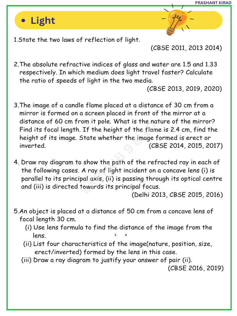 Light and Electricity Concepts Explained | PDF | Series And Parallel ...