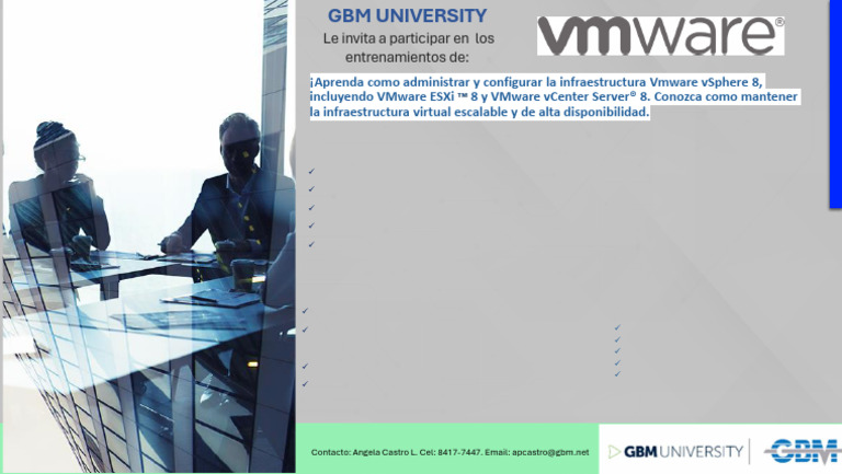 Invitacion Entrenamieto VMWare GBM University 2.0 | PDF | V Mware | Tecnologías de la información