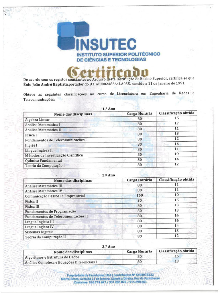 Certifica Do 1 | PDF
