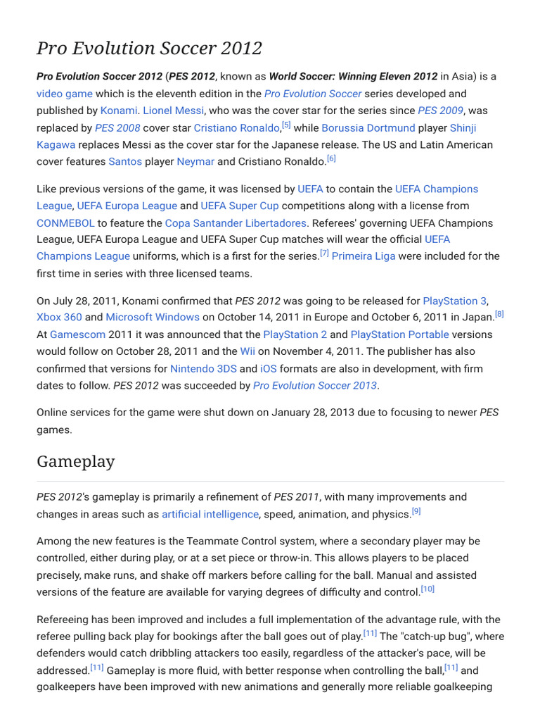PES 2012: Features and Release Details | PDF | Gaming | Video Games