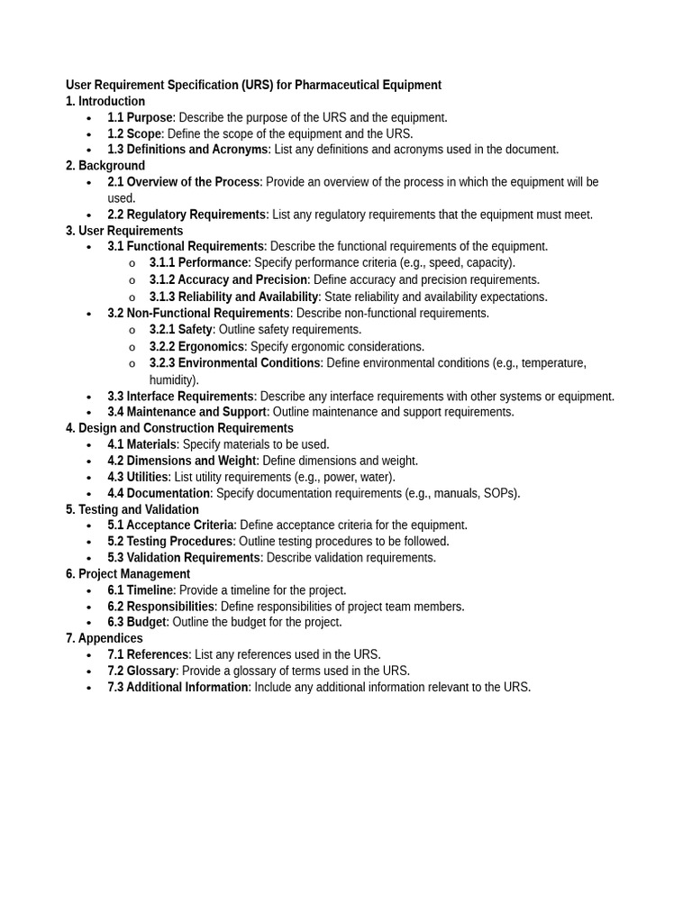 URS Template - 27022025 | PDF