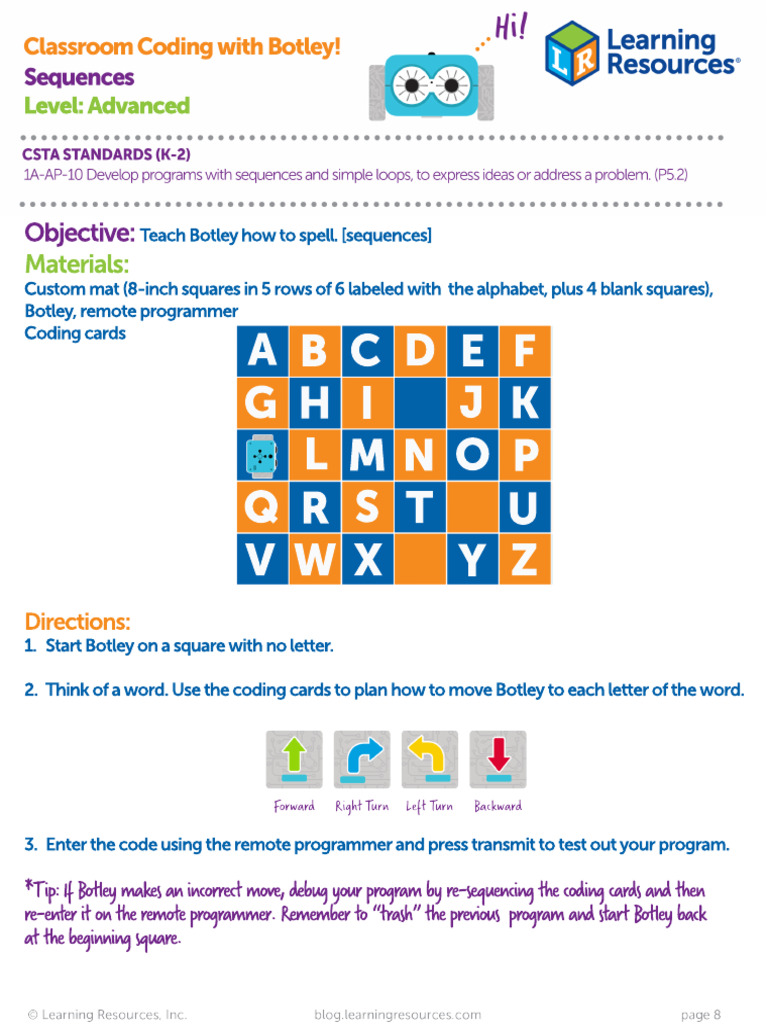 Botley - Coding - Printables Activity 2 2.20.18 | PDF