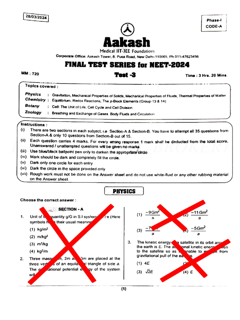 FTS 3 Code A (28-03-2024) (1) (2) (1) - 250222 - 083855 | PDF