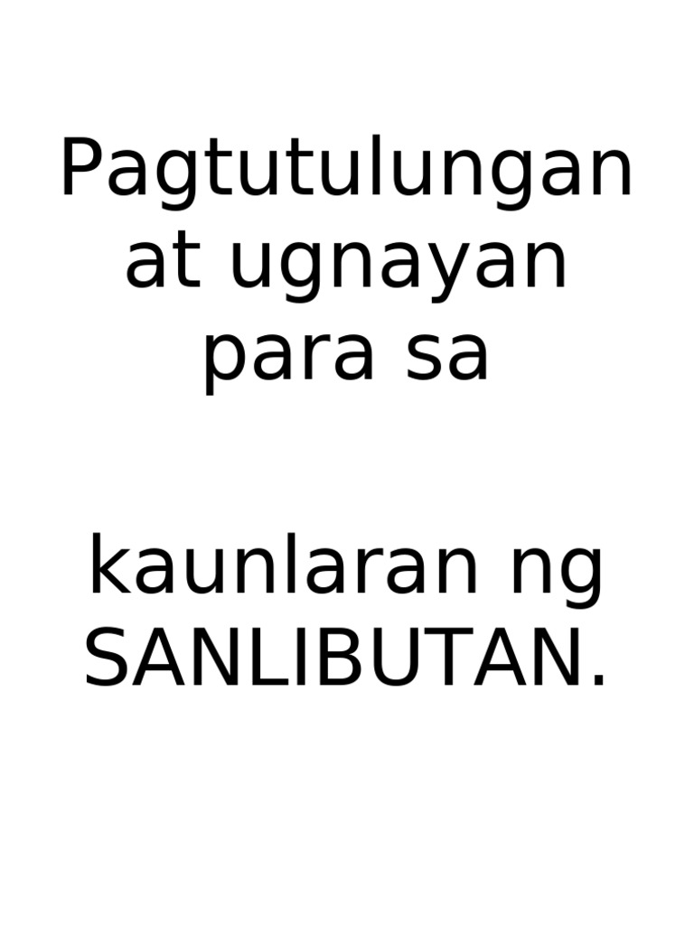 Pagtutulungan at Ugnayan para Sa Kaunlaran NG SANL | PDF
