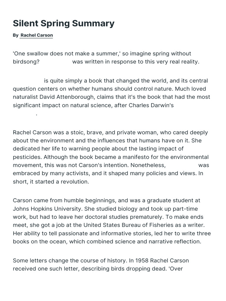 Silent Spring (1) | PDF | Ddt