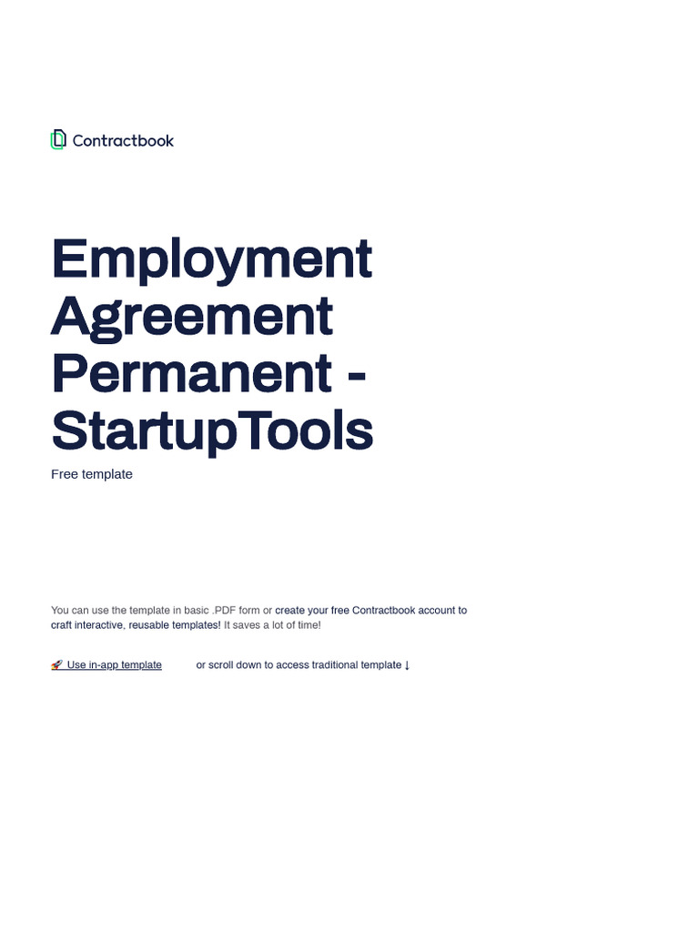 Employment Agreement Permanent - StartupTools | PDF | Employment ...