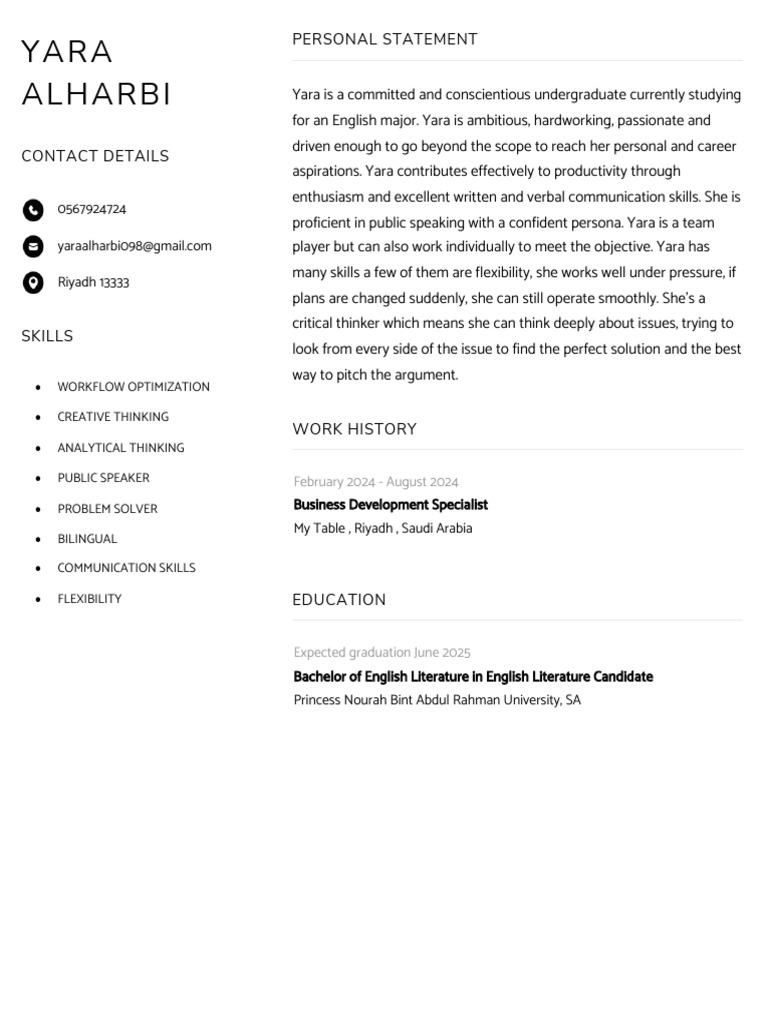 Yara Alharbi CV | PDF