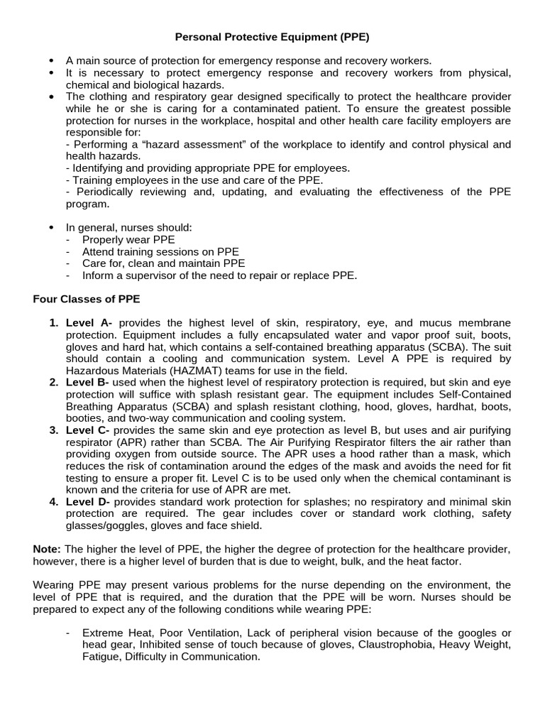 Personal Protective Equipment | PDF | Personal Protective Equipment ...