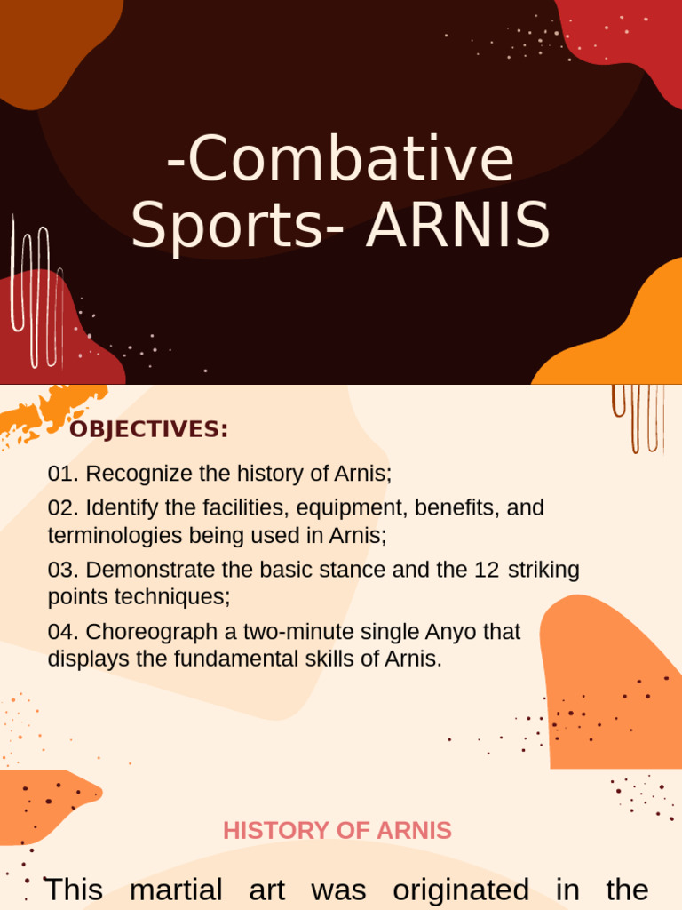 Lesson 2.3 Combat Sports Arnis 2 | PDF | Individual Sports | Combat Sports