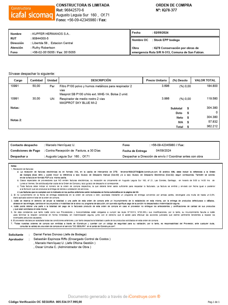 Documento IQ78-377 | PDF | Factura
