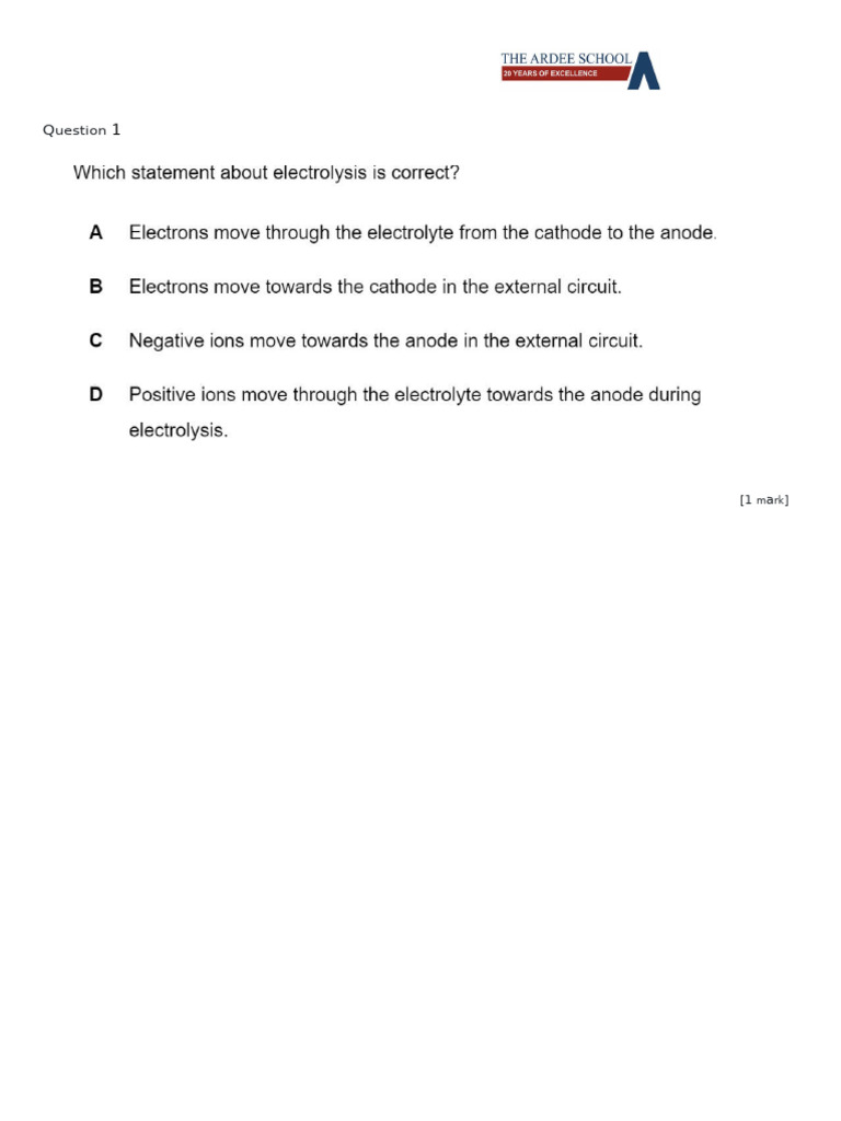 Electrolysis of Hydrochloric Acid Explained | PDF