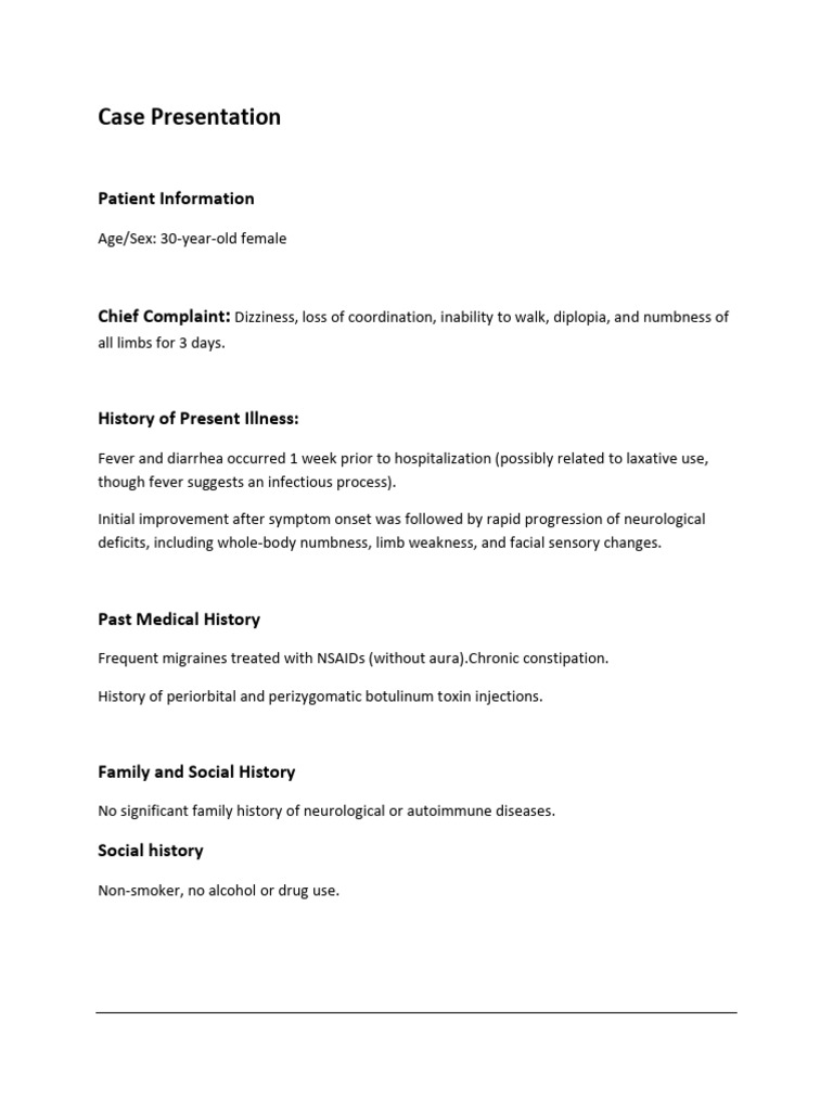 Case Presentation On GBS | PDF | Multiple Sclerosis | Neurology