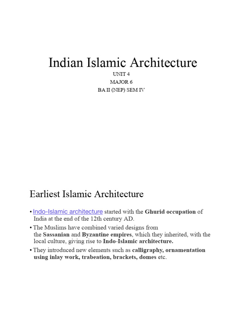 Indian Islamic Architecture - PPTM - Compressed | PDF | Mughal Empire ...