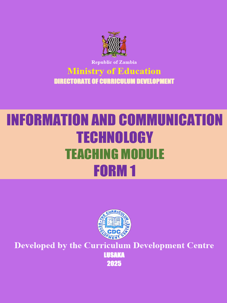 FORM 1 ICT MODULE 2024 For 2024 Syllabus | PDF | Educational Technology | Information And ...