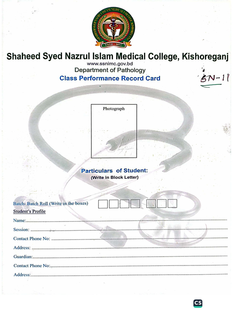 Pathology ITEM Card | PDF