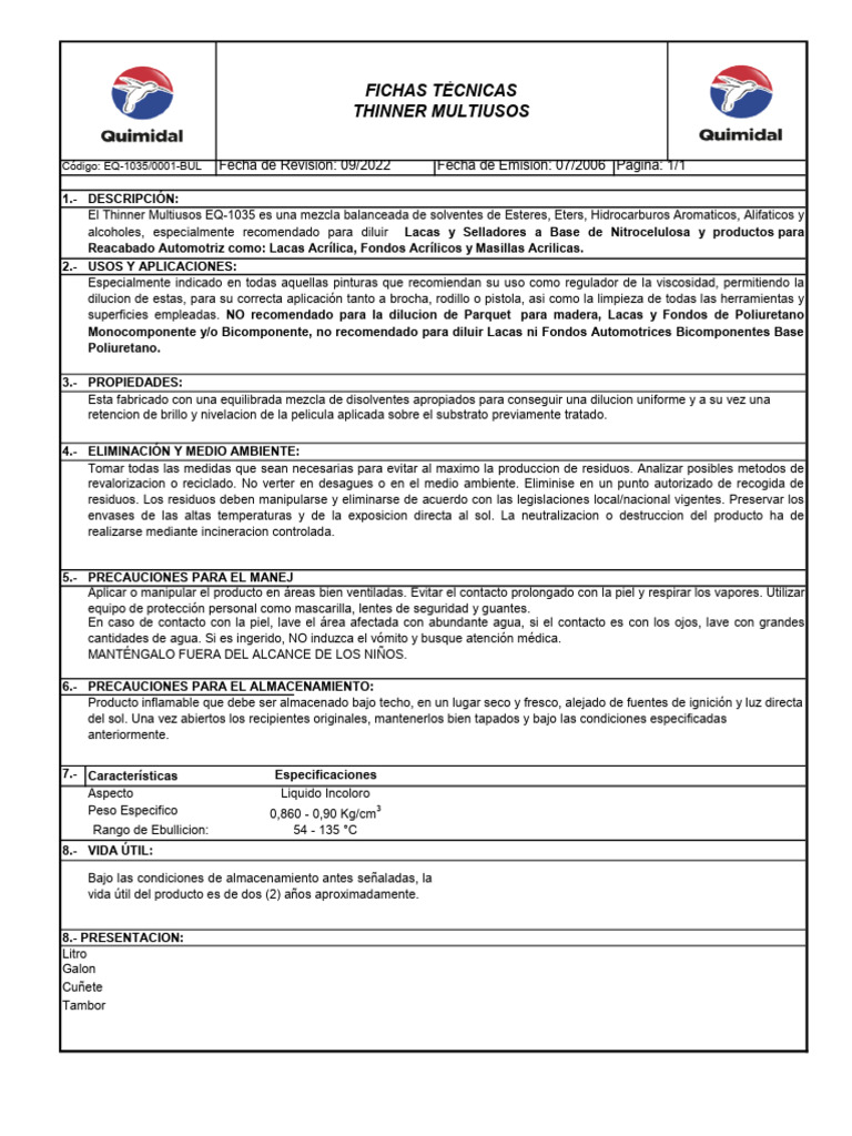 Thinner Multiusos | PDF