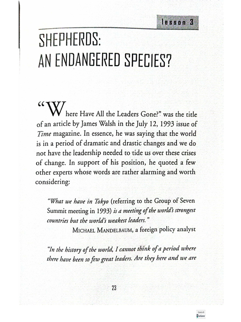 Lesson 3 SHEPERDS _A ENDANGERED SPECIES | PDF